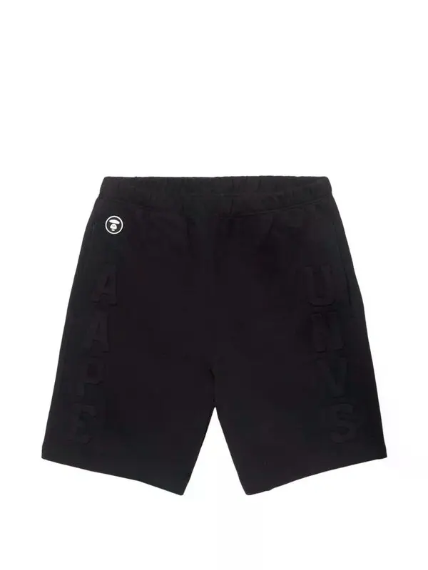 AAPE BY *A BATHING APE Embossed-logo Sweat Shorts - Neutrals