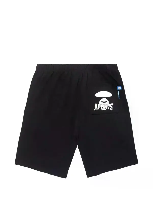 AAPE BY *A BATHING APE Embossed-logo Sweat Shorts - Neutrals