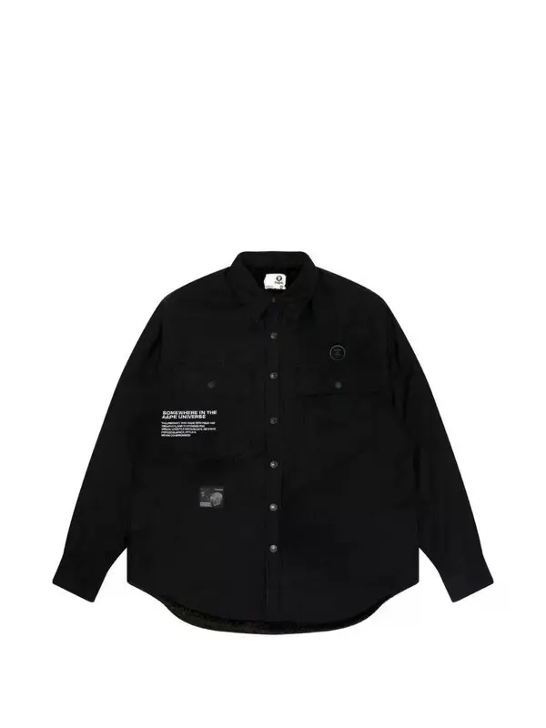 AAPE BY *A BATHING APE Moonface-patch Shirt Jacket - Black