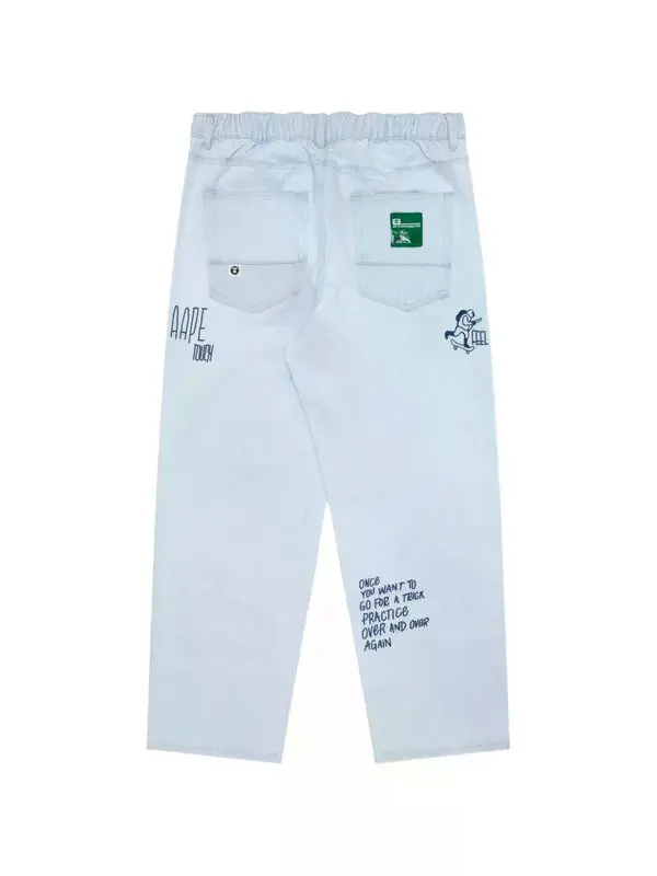 AAPE BY *A BATHING APE Moonface Embroidered Jeans