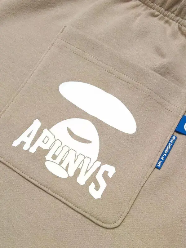 AAPE BY *A BATHING APE Logo-detail Shorts - Neutrals