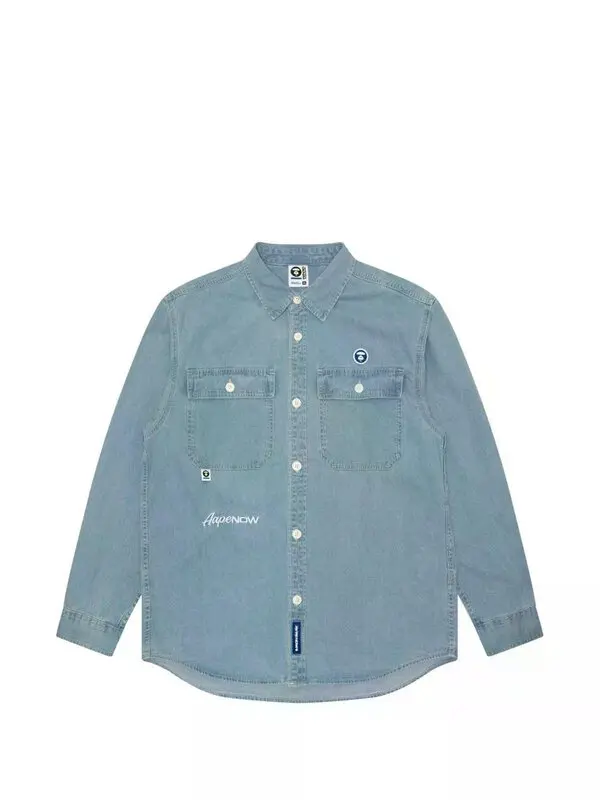 AAPE BY *A BATHING APE Moonface Patched-pocket Shirt - Blue