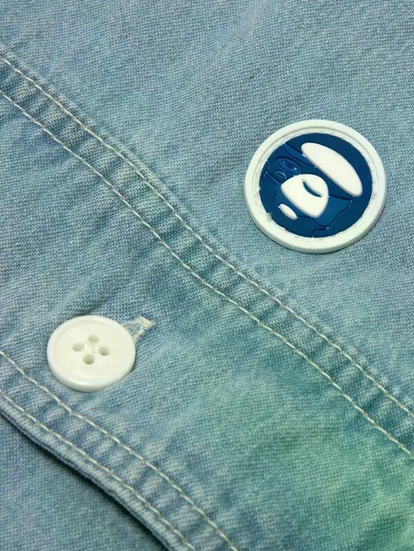 AAPE BY *A BATHING APE Moonface Patched-pocket Shirt - Blue