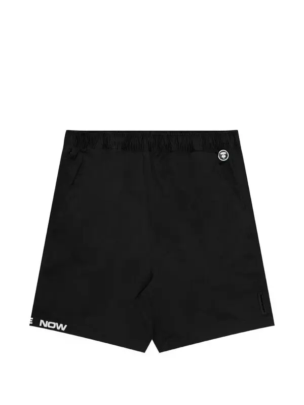 AAPE BY *A BATHING APE Logo-patch Track Shorts - Black