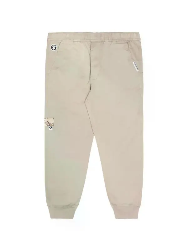 AAPE BY *A BATHING APE Moonface Embroidered Logo Trousers - Neutrals