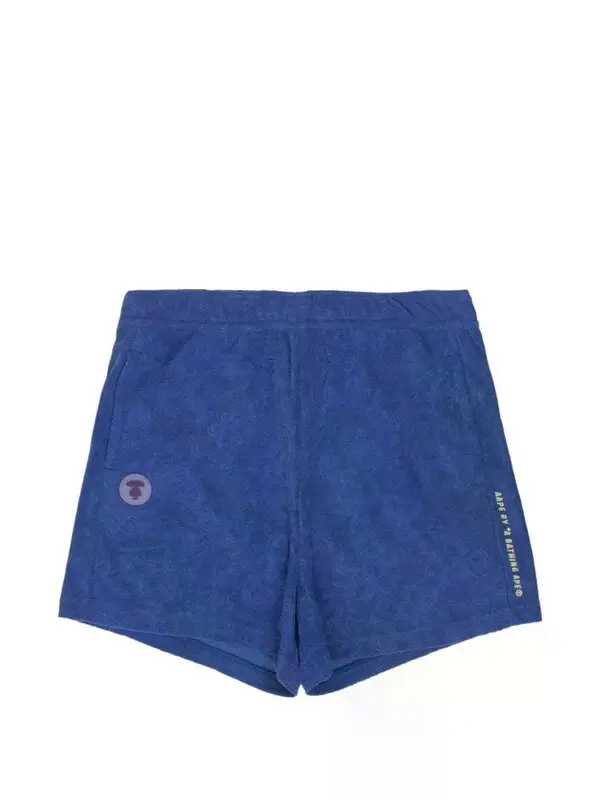 AAPE BY *A BATHING APE Moonface Floral-pattern Textured Shorts - Blue