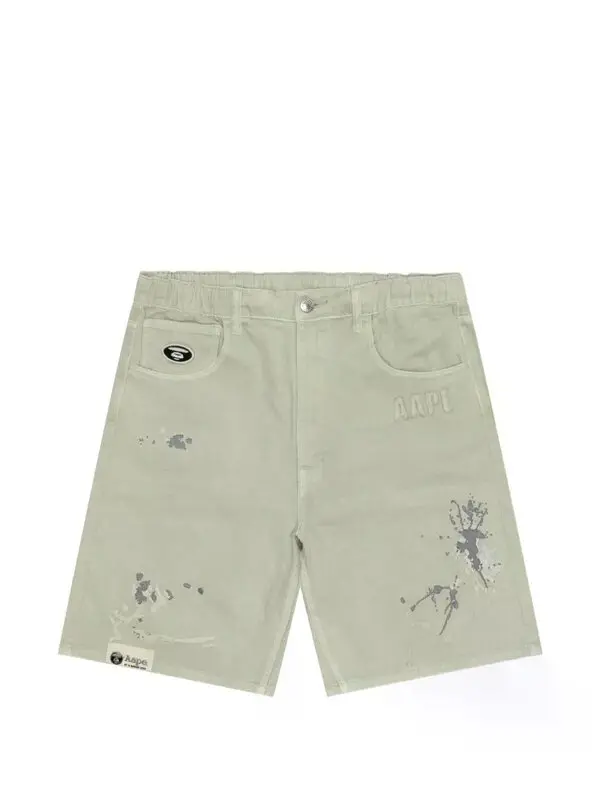 AAPE BY *A BATHING APE Logo-patch Shorts - Green