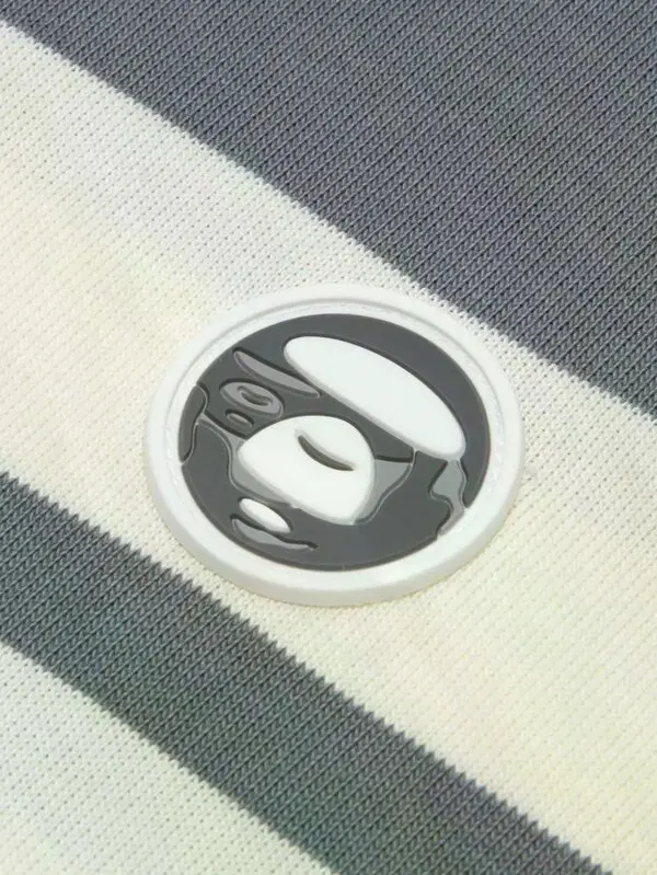 AAPE BY *A BATHING APE Striped Logo-patch T-shirt - Blue
