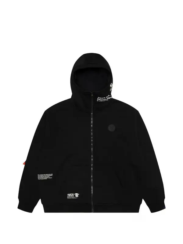 AAPE BY *A BATHING APE Moonface-patch Zip-up Hoodie - Black