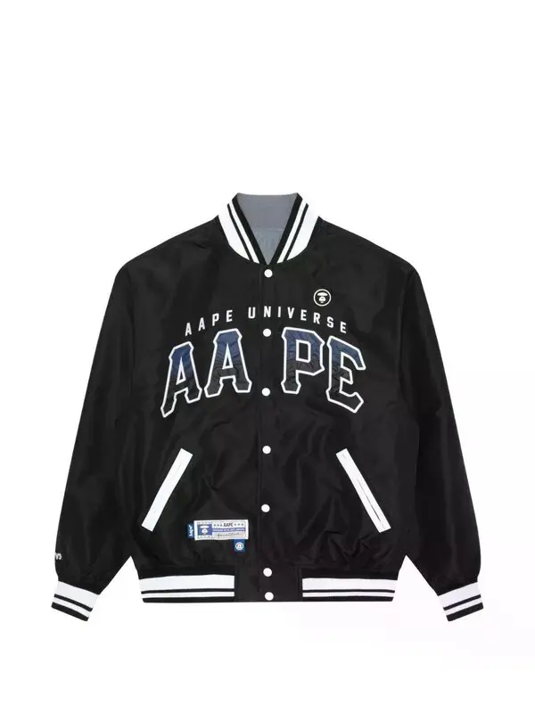 AAPE BY *A BATHING APE Moonface Reversible Bomber Jacket - Black