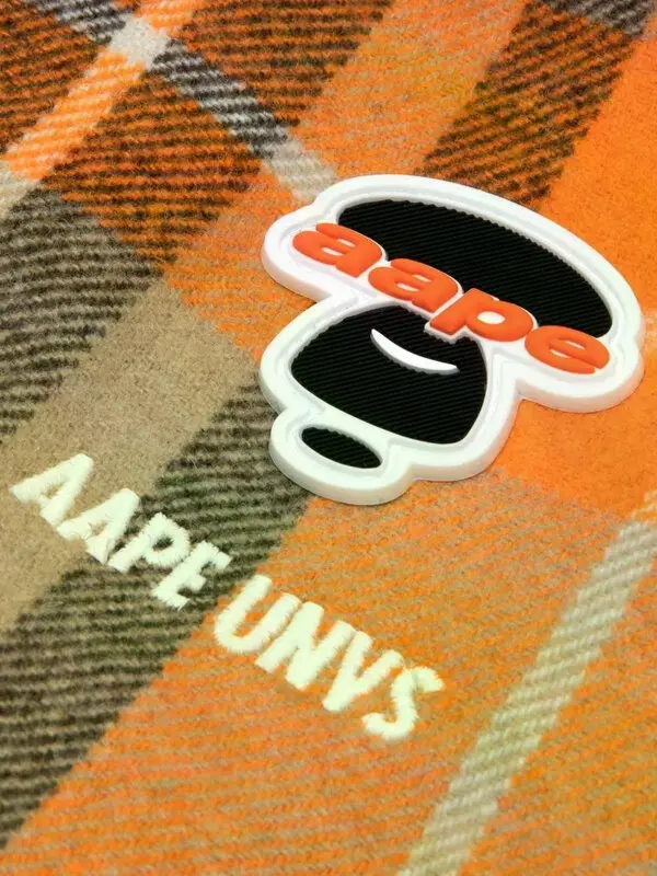 AAPE BY *A BATHING APE Plaid Jacket With Logo Patch - Orange
