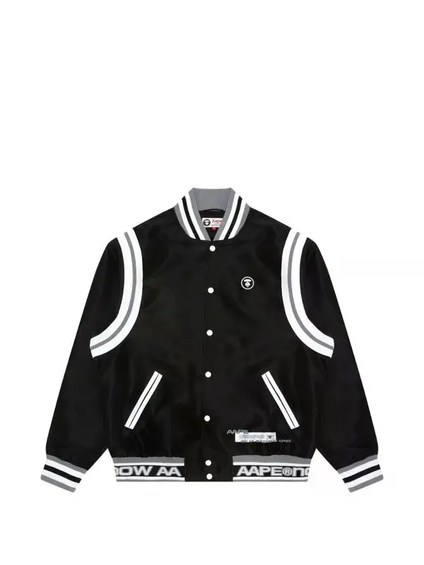 AAPE BY *A BATHING APE Moonface Contrasting-stripes Bomber Jacket - Black