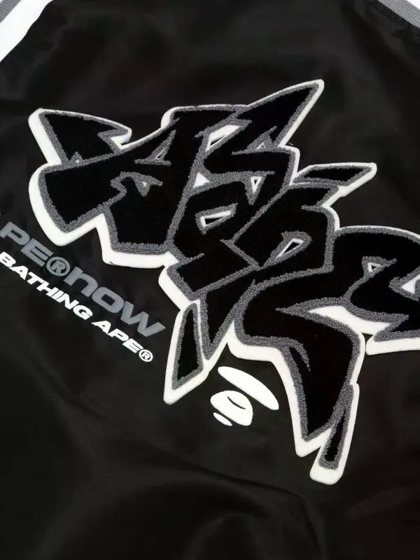 AAPE BY *A BATHING APE Moonface Contrasting-stripes Bomber Jacket - Black
