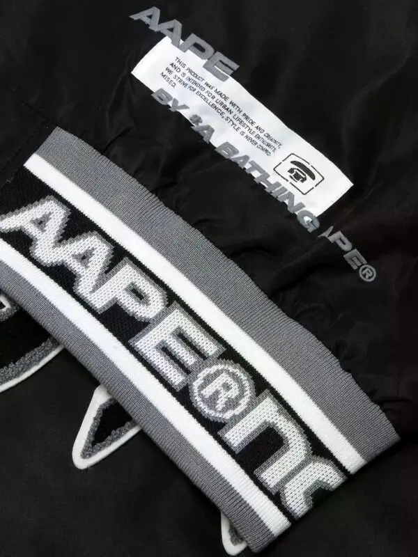 AAPE BY *A BATHING APE Moonface Contrasting-stripes Bomber Jacket - Black