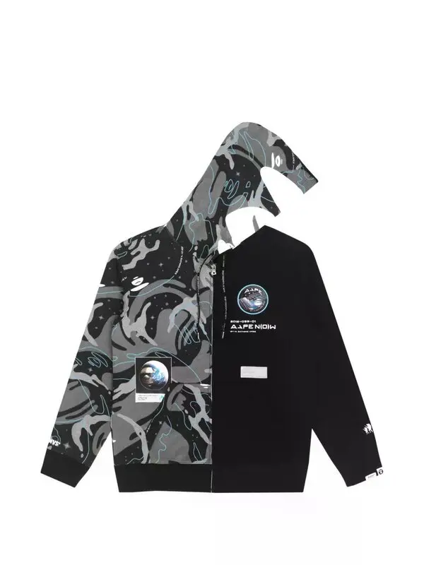 AAPE BY *A BATHING APE Logo-print Zip-up Hoodie - Black
