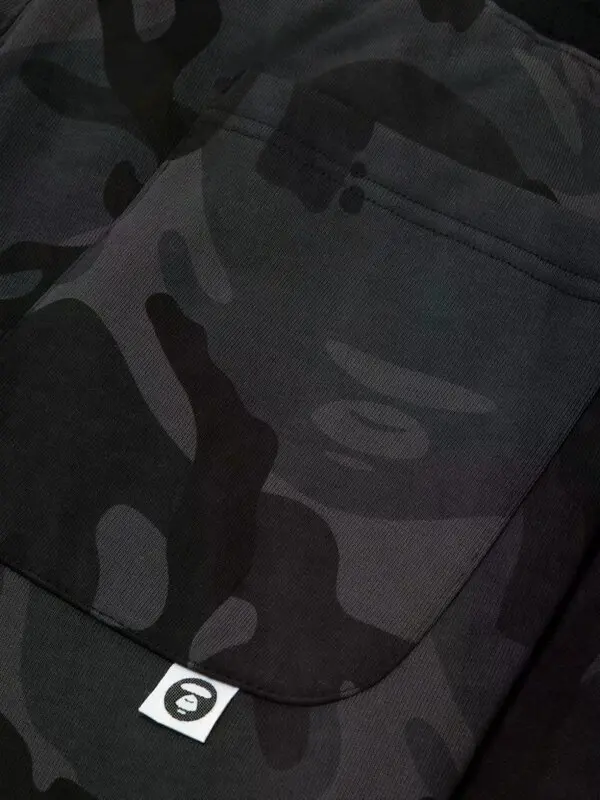 AAPE BY *A BATHING APE Moonface-patch Camo Track Pants - Black