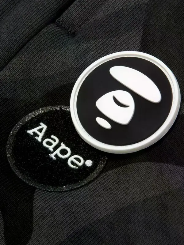 AAPE BY *A BATHING APE Moonface-patch Camo Track Pants - Black
