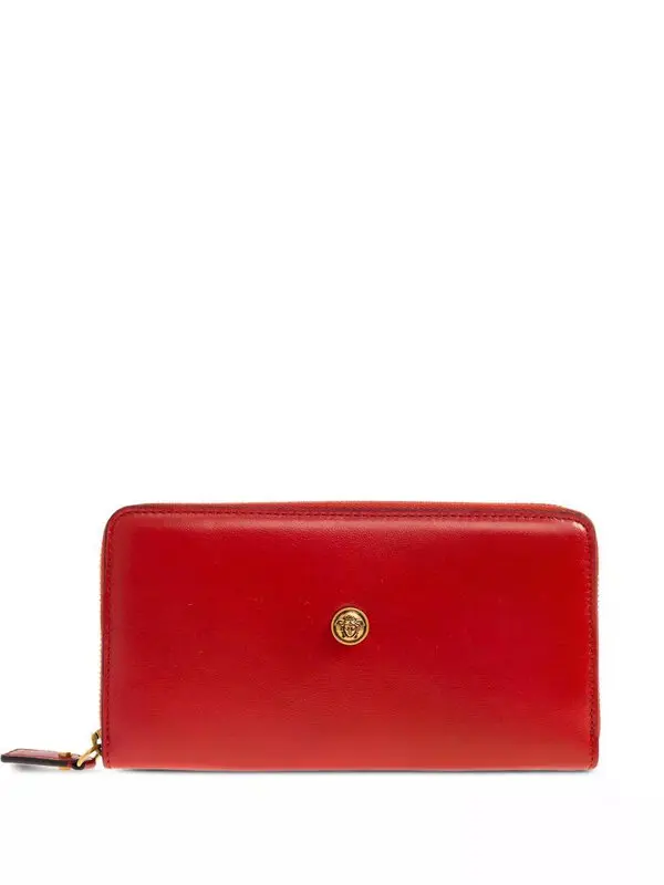 Versace Medallion Zip Wallet - Red