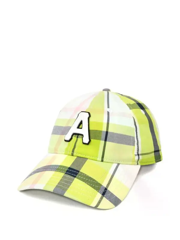AAPE BY *A BATHING APE Checked-pattern Logo-patch Cap - Green