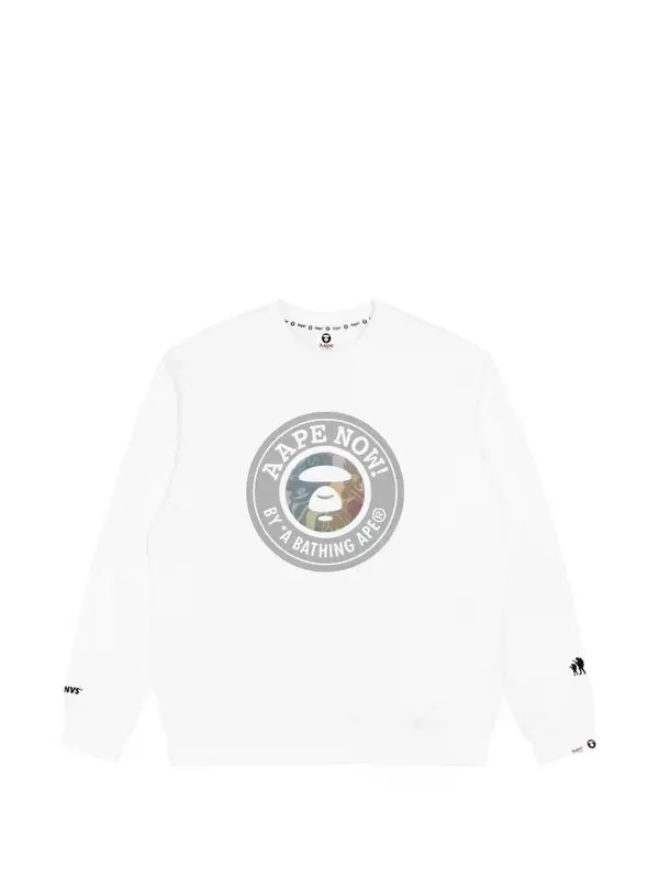 AAPE BY *A BATHING APE Moonface Graphic Sweatshirt - White