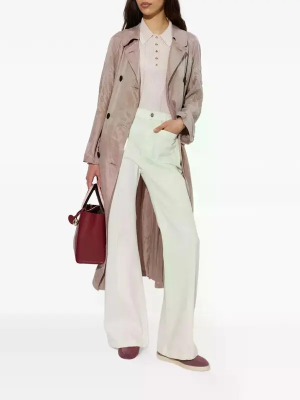 Rag & Bone Ribbed Button Polo Top - Pink
