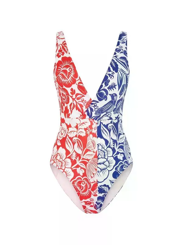 Farm Rio Floral Swimsuit - Red