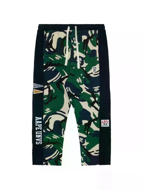 AAPE BY *A BATHING APE Moonface-patch Camouflage Track Pants - Green