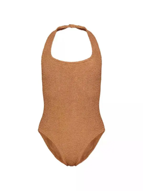 Hunza G Sandy Metallic Crinkle Swimsuit - Neutrals