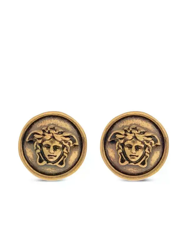 Versace Medusa Head-engraved Stud Earrings - Gold