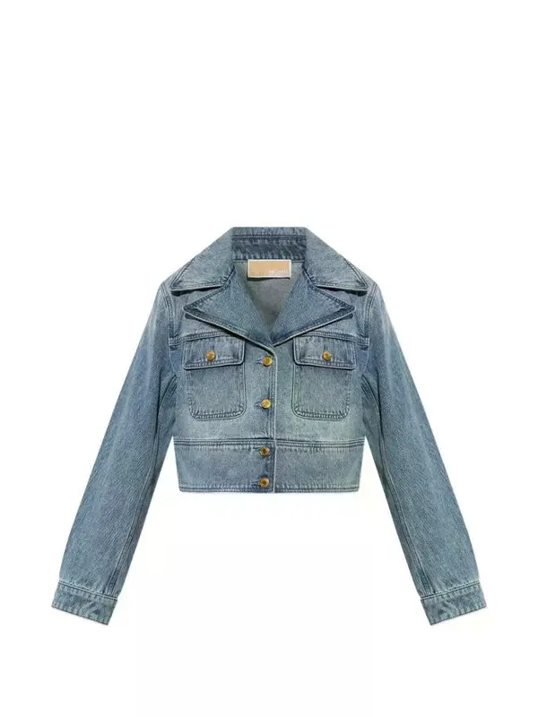 Michael Kors Button Cropped Jacket - Blue
