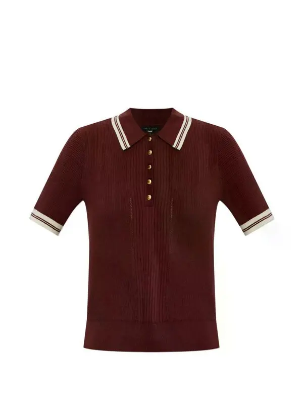 Rag & Bone Laurie Polo Shirt - Red
