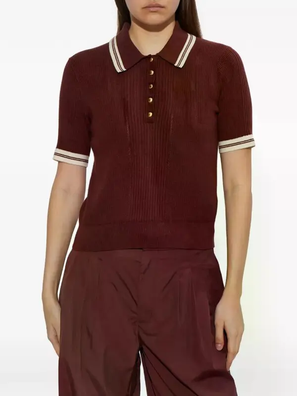 Rag & Bone Laurie Polo Shirt - Red