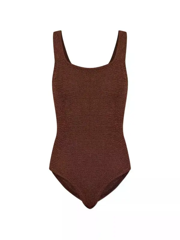 Hunza G Square-neck One-piece Swimsuit - Brown