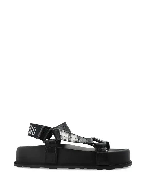 Moschino Crocodile-embossed Flatform Sandals