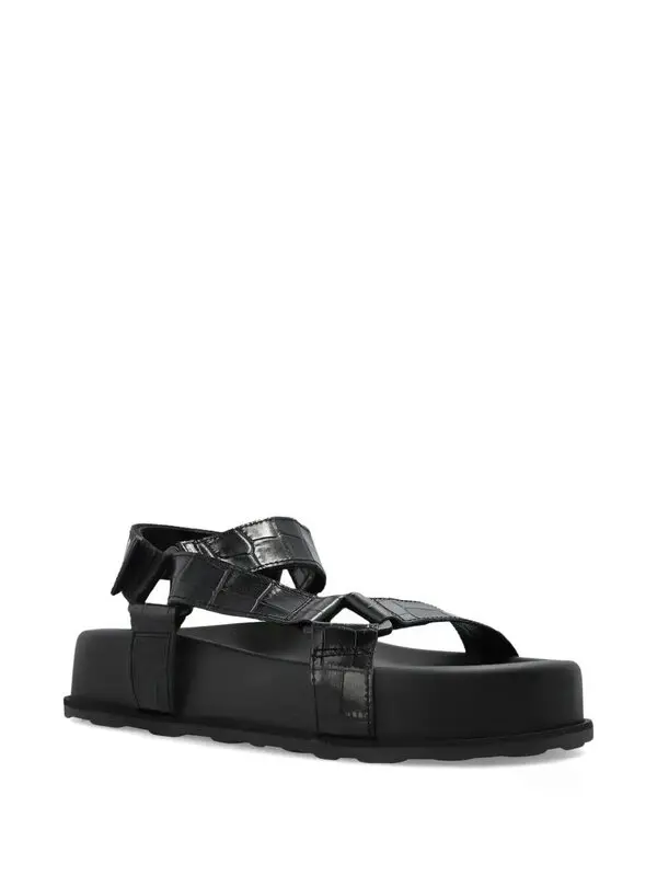 Moschino Crocodile-embossed Flatform Sandals