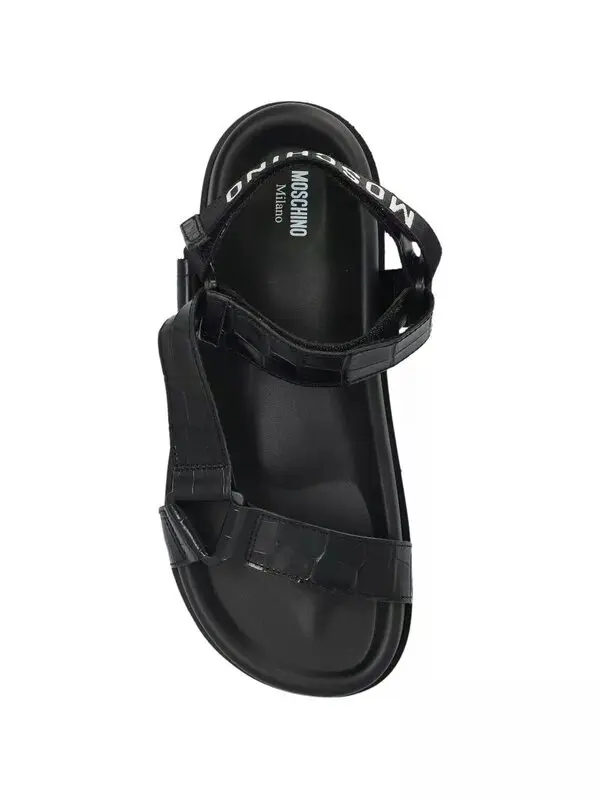 Moschino Crocodile-embossed Flatform Sandals