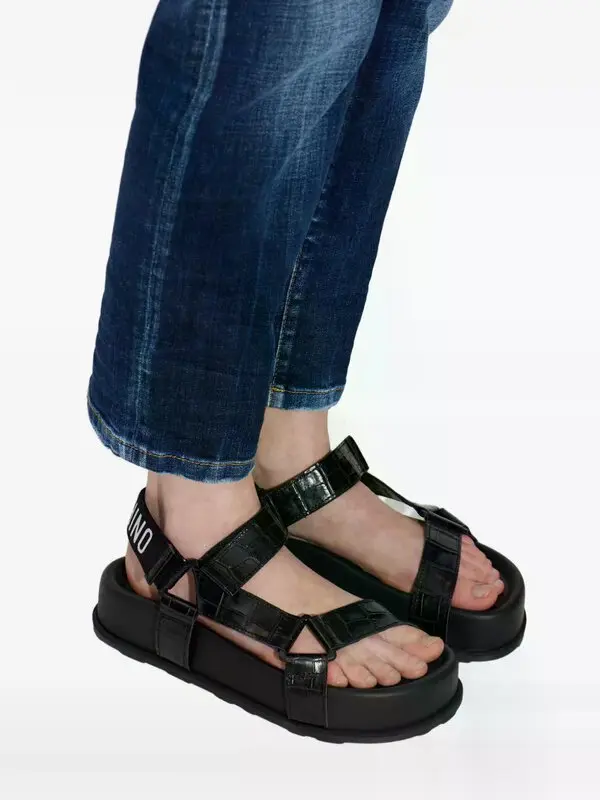 Moschino Crocodile-embossed Flatform Sandals