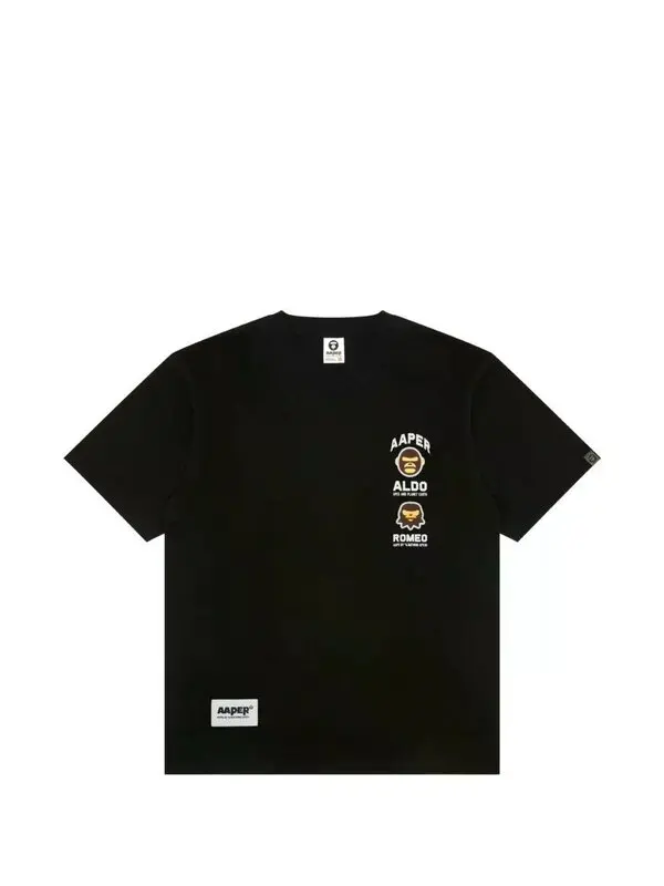 AAPE BY *A BATHING APE Graphic Crew Neck T-shirt - Black