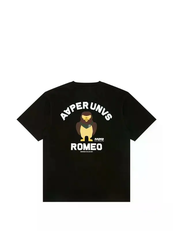 AAPE BY *A BATHING APE Graphic Crew Neck T-shirt - Black