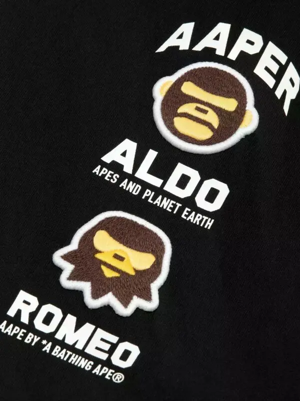 AAPE BY *A BATHING APE Graphic Crew Neck T-shirt - Black