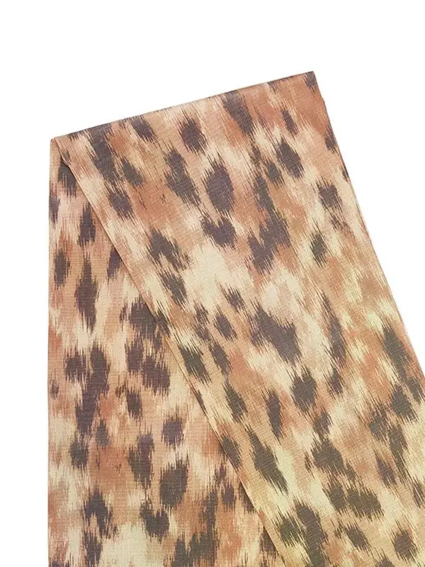 GANNI Wrap Scarf In Print - Neutrals