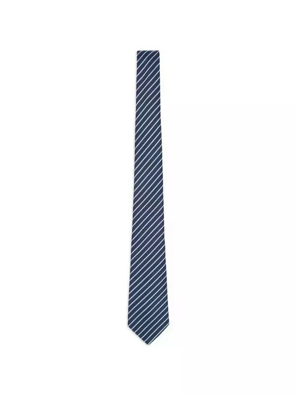 Giorgio Armani Striped Jacquard Neck Tie - Blue
