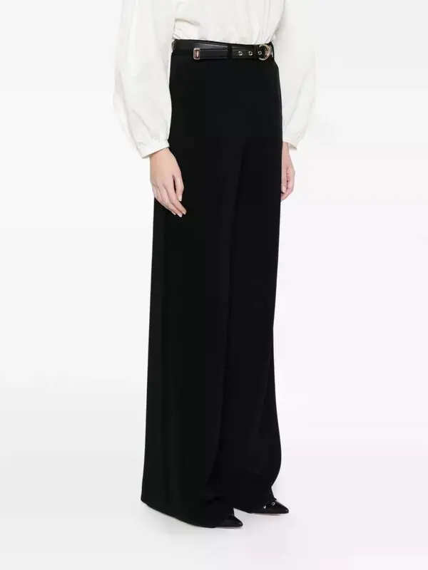 Max Mara Belted Wide-leg Trousers - Black