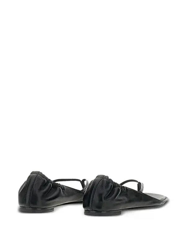 Jacquemus Ruched-heel Flat Sandals - Black
