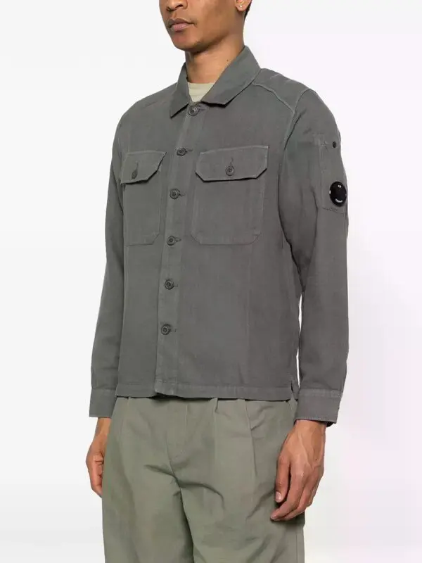 C.P. COMPANY Buttoned Flap-pocket Cotton Shirt - Grey