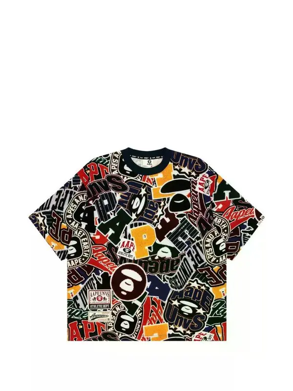 AAPE BY *A BATHING APE Graphic Patterned T-shirt - Black