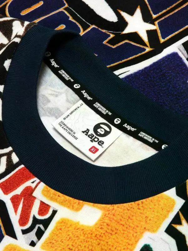 AAPE BY *A BATHING APE Graphic Patterned T-shirt - Black