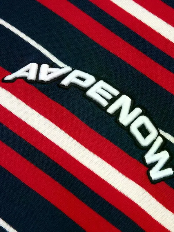 AAPE BY *A BATHING APE Now Striped Logo-patch T-shirt - Blue