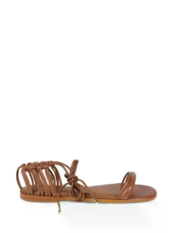 Patrizia Pepe Square Essential Fly Flat Sandals - Brown