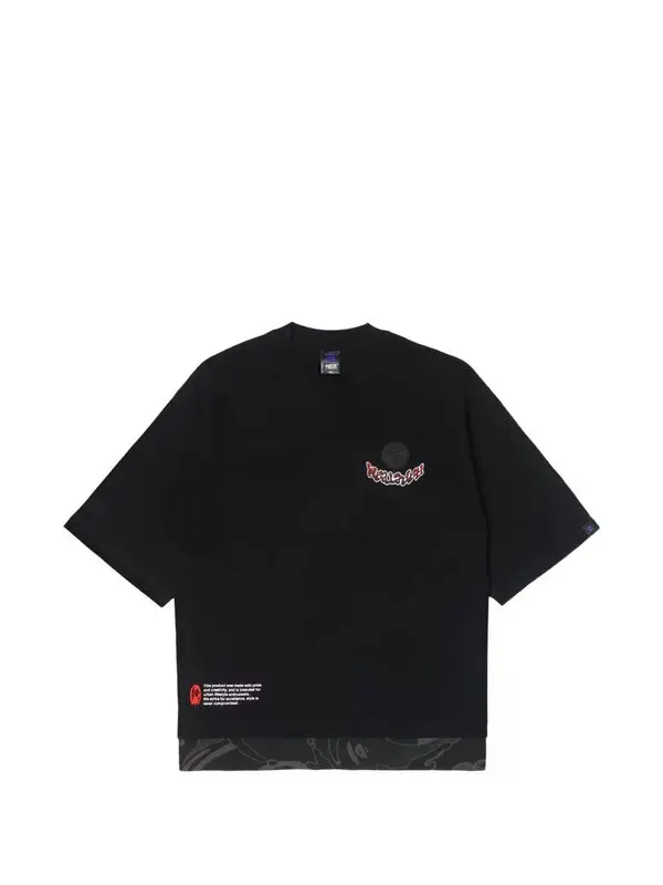 AAPE BY *A BATHING APE Moonface-patch T-shirt - Black